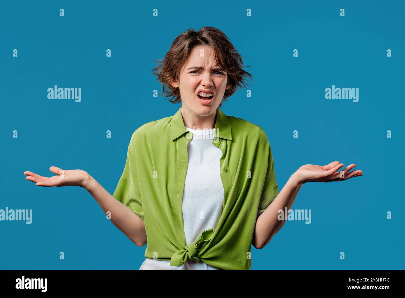 Angry Woman Asking What Are You Crazy, Mad. Quarreling, Showing ...