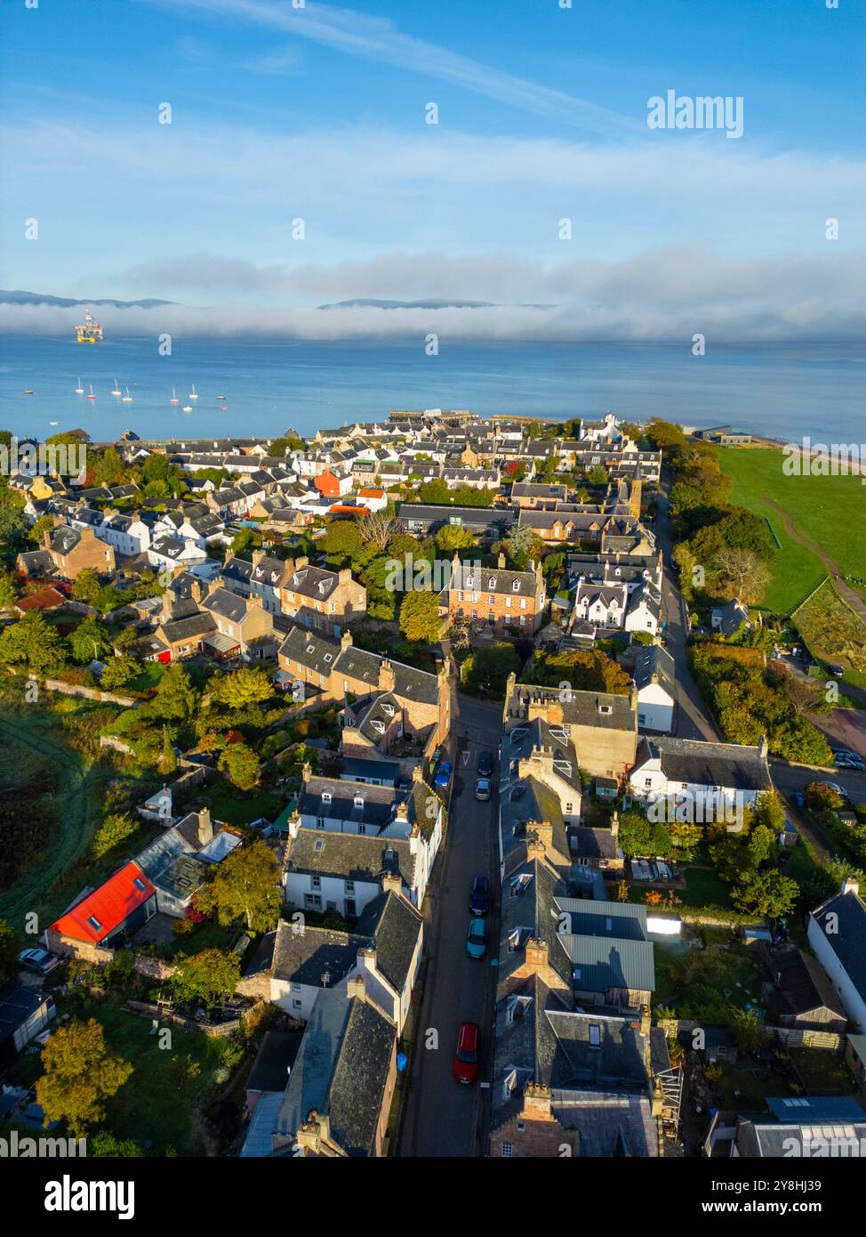 Aerial view from drone of Cromarty town on Black Isle , Ross and ...