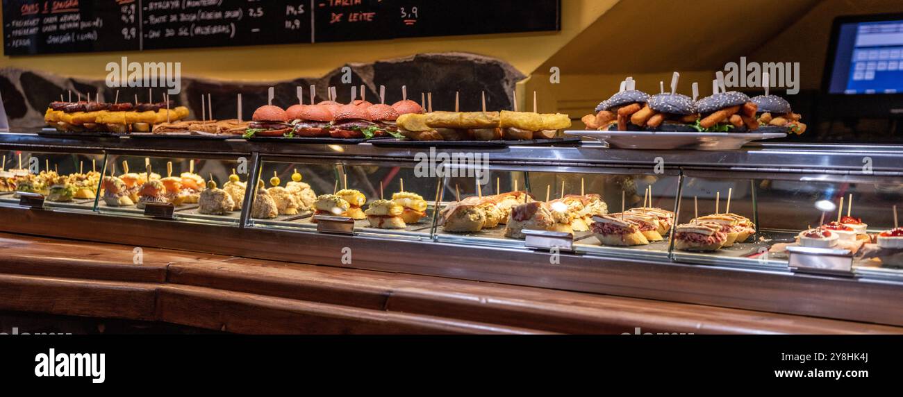 Typical spanish tapas bar with lots of delicacies hi-res stock ...