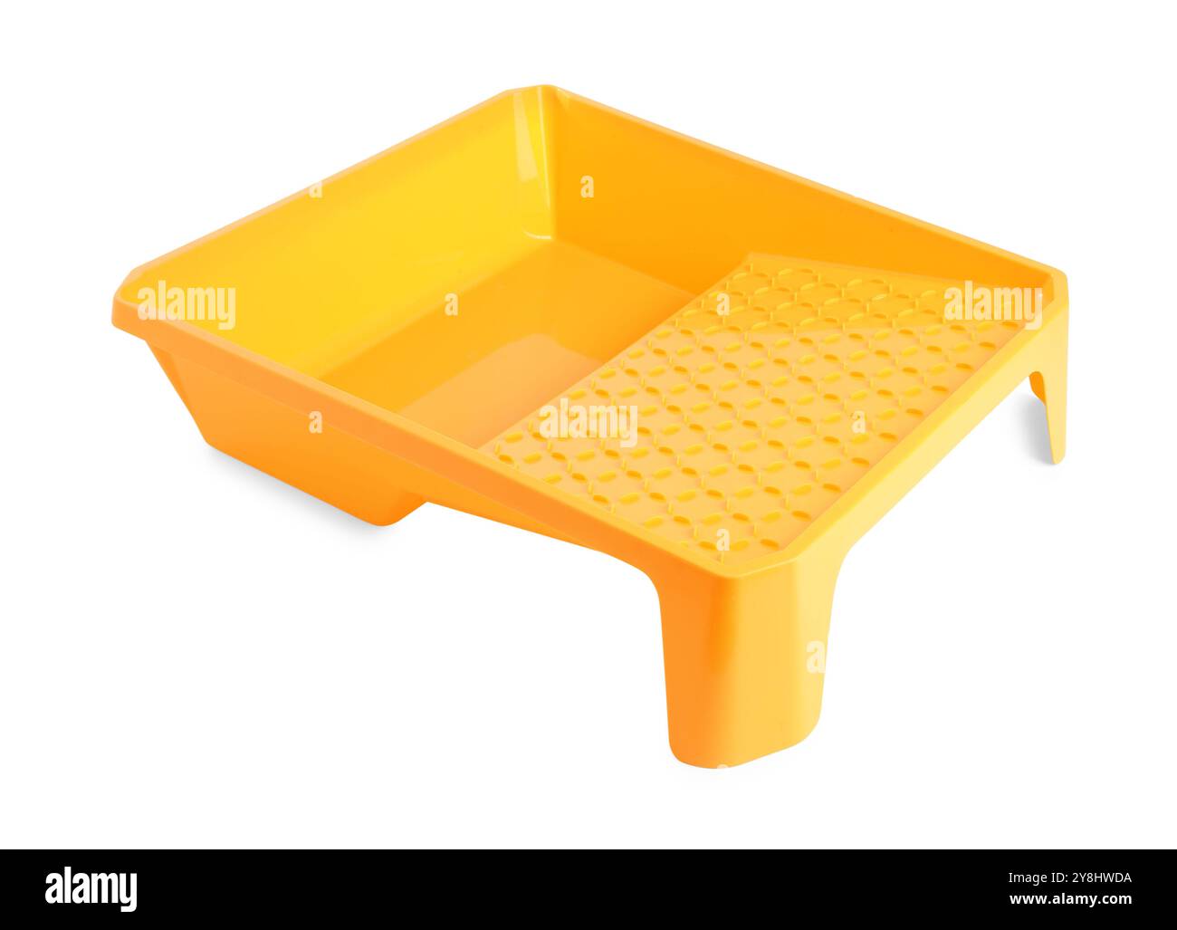 Empty plastic paint tray isolated on white. Construction tool Stock ...