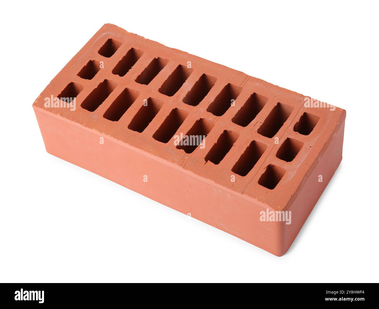 One red brick isolated on white. Building material Stock Photo - Alamy