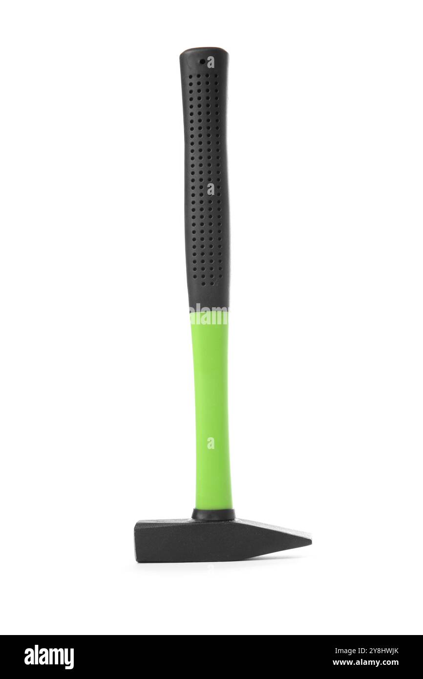 One hammer with rubber handle isolated on white Stock Photo - Alamy