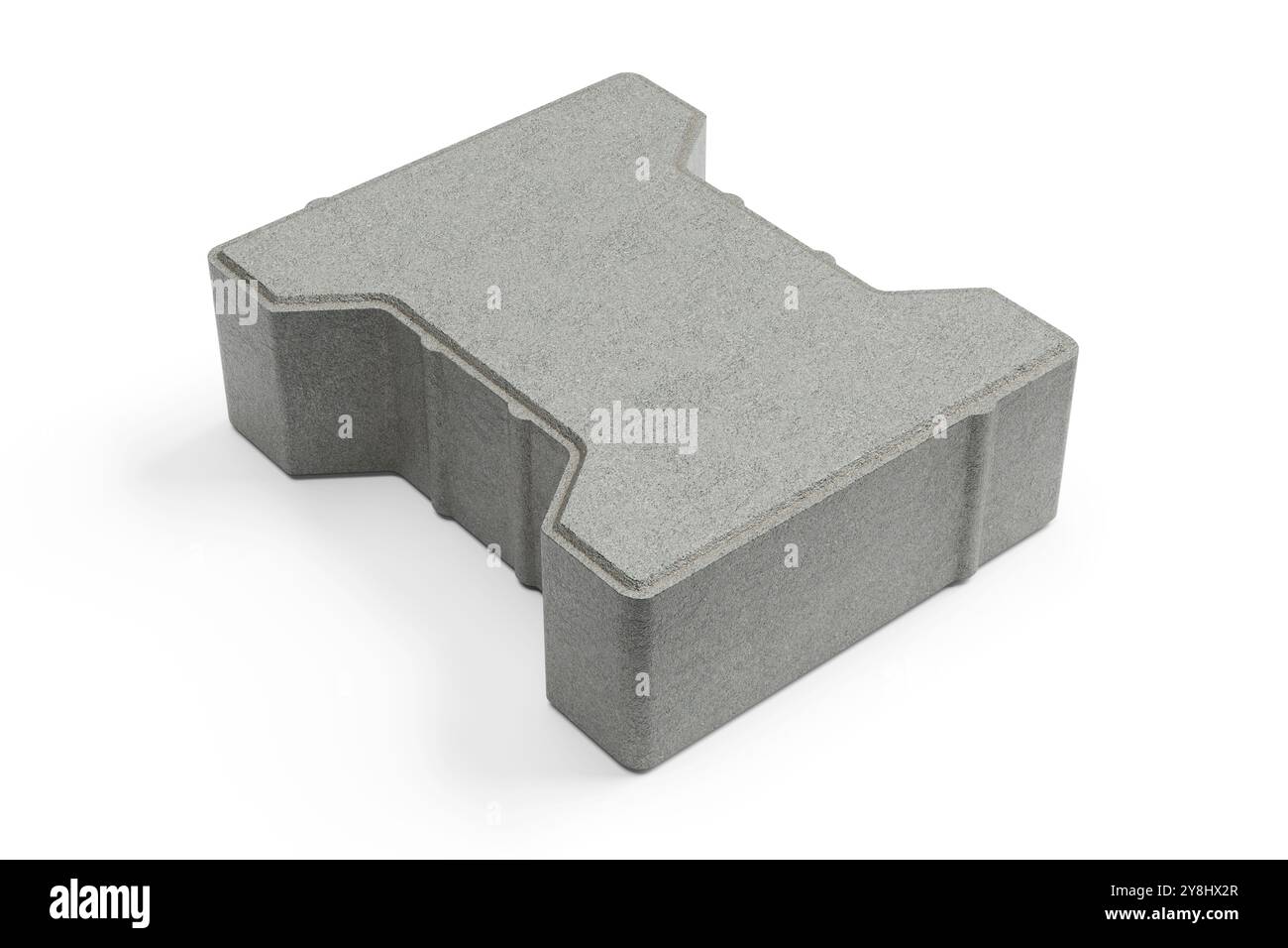 Single self-locking paving block isolated on white background - 3d ...