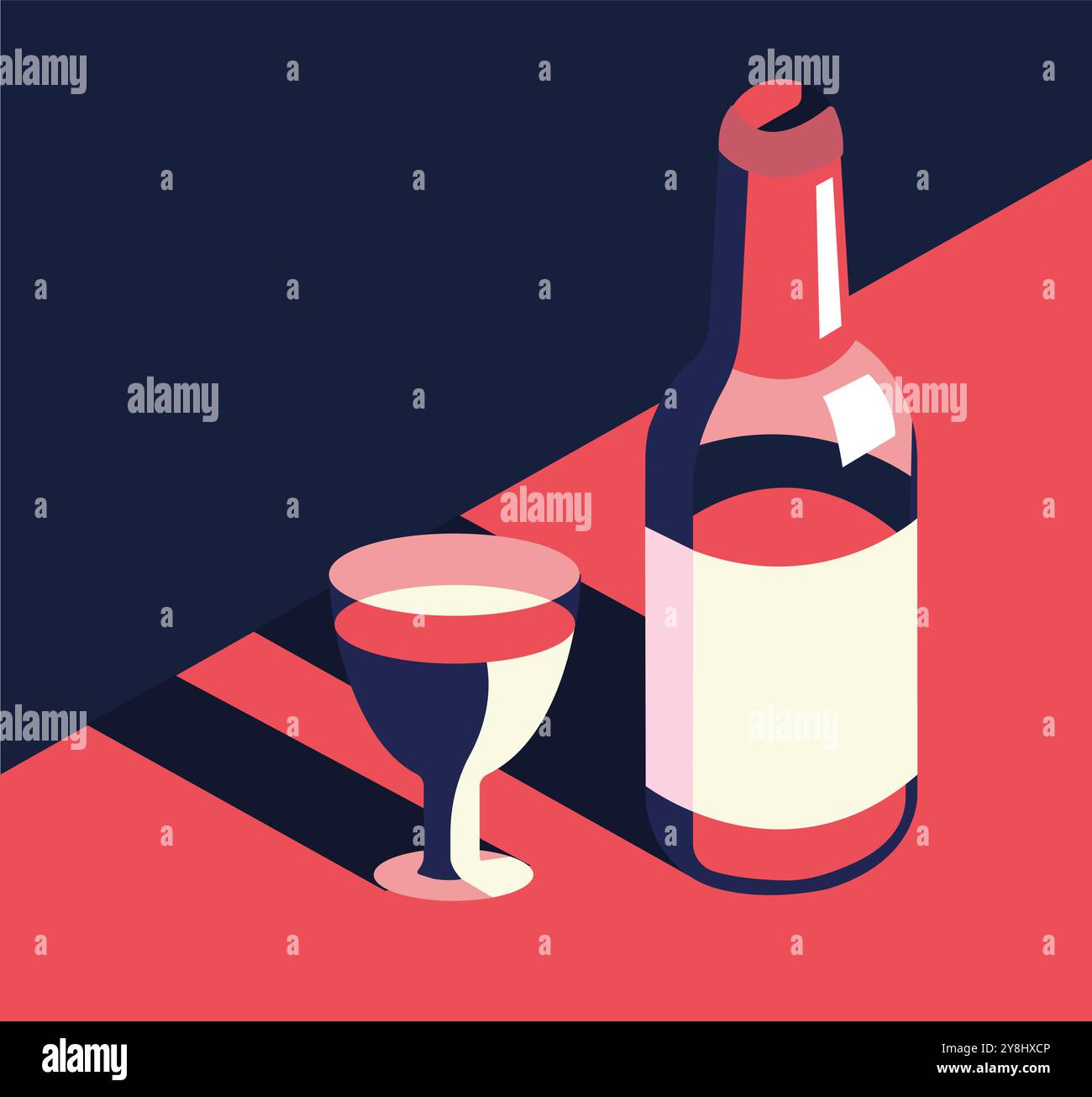 Still life alcohol glass drink bottle illustration Stock Vector Image ...