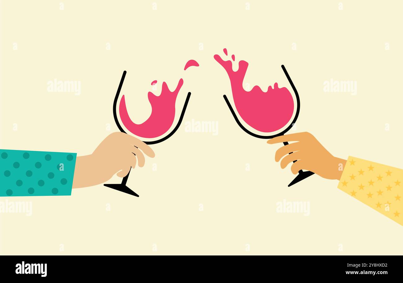 Cheers toast drinks festive festival illustration Stock Vector Image ...