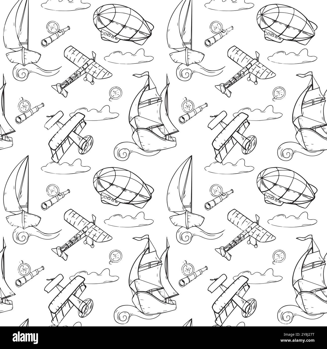 Repeating black white wave pattern hi-res stock photography and images ...