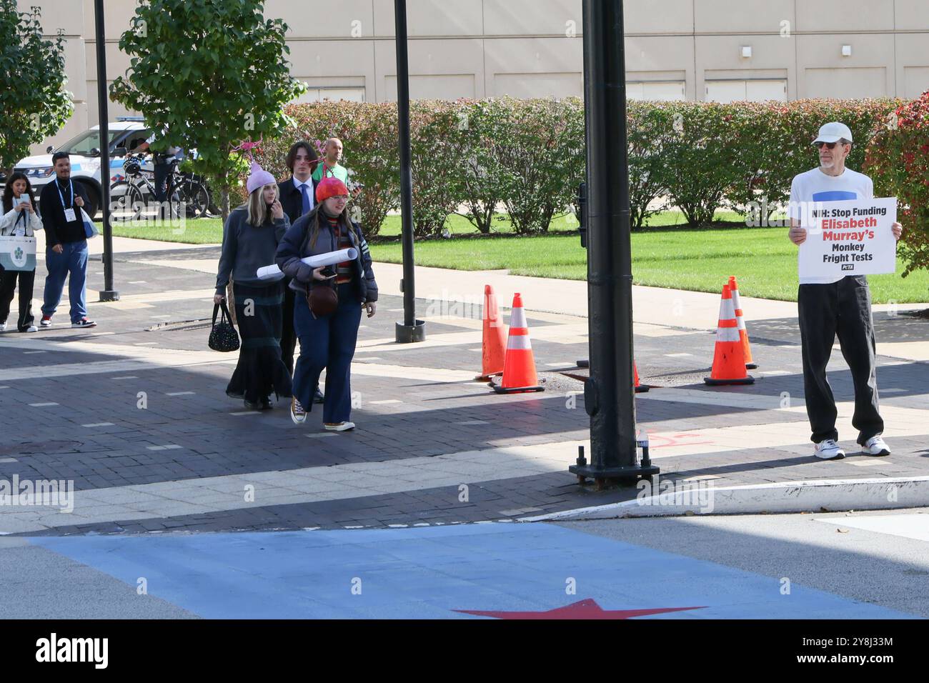 Chicago, USA. 05th Oct, 2024. Using massive inflatable monkeys, PETA ...