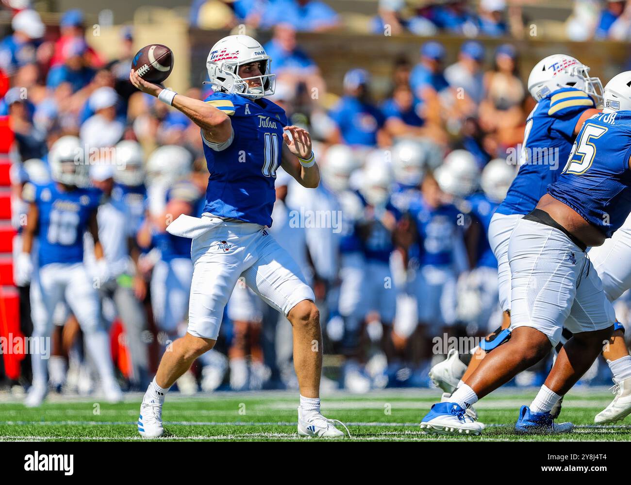 October 05, 2024:.Tulsa Golden Hurricane quarterback Kirk Francis (11 ...