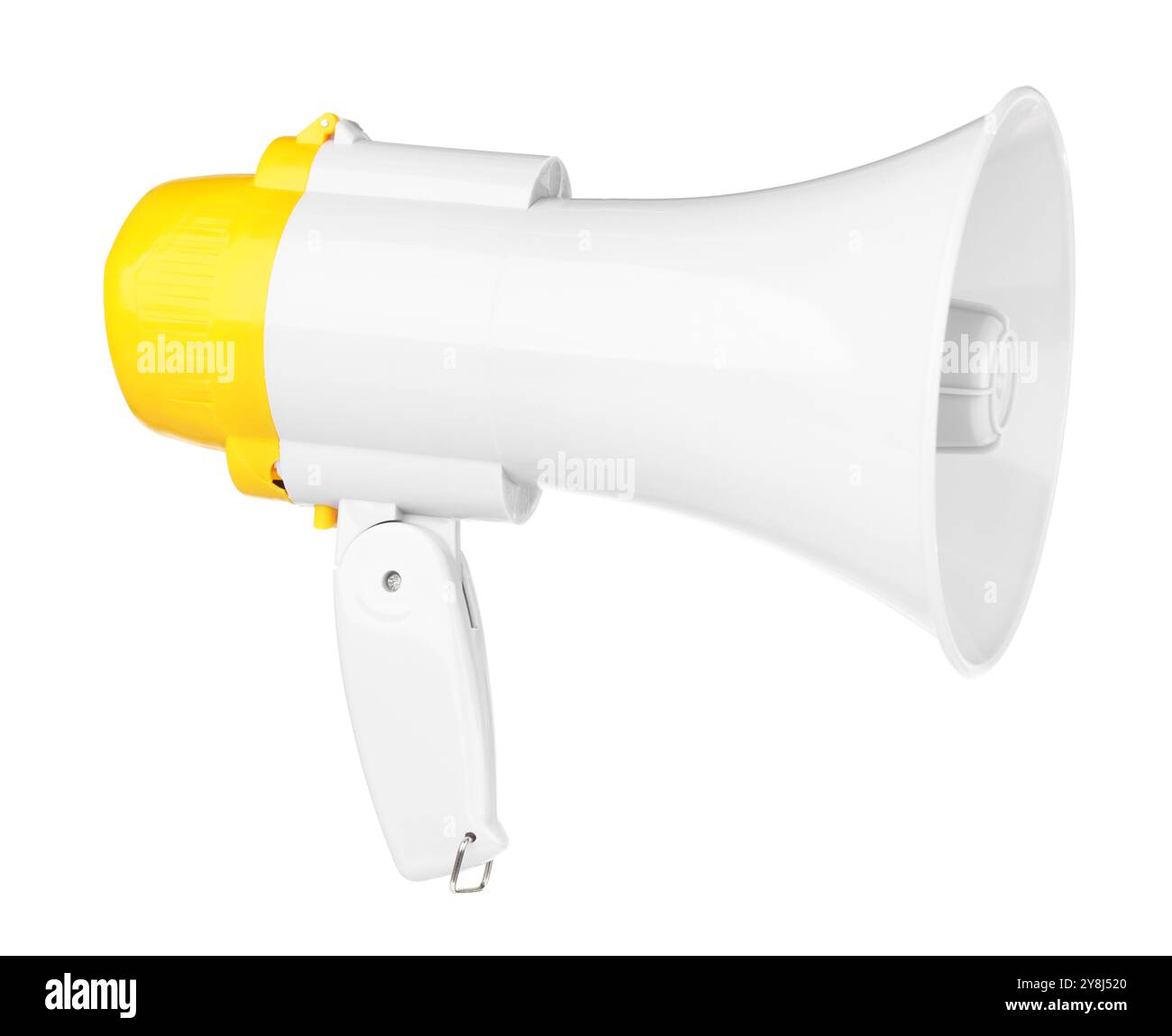 One wireless megaphone speaker isolated on white Stock Photo - Alamy