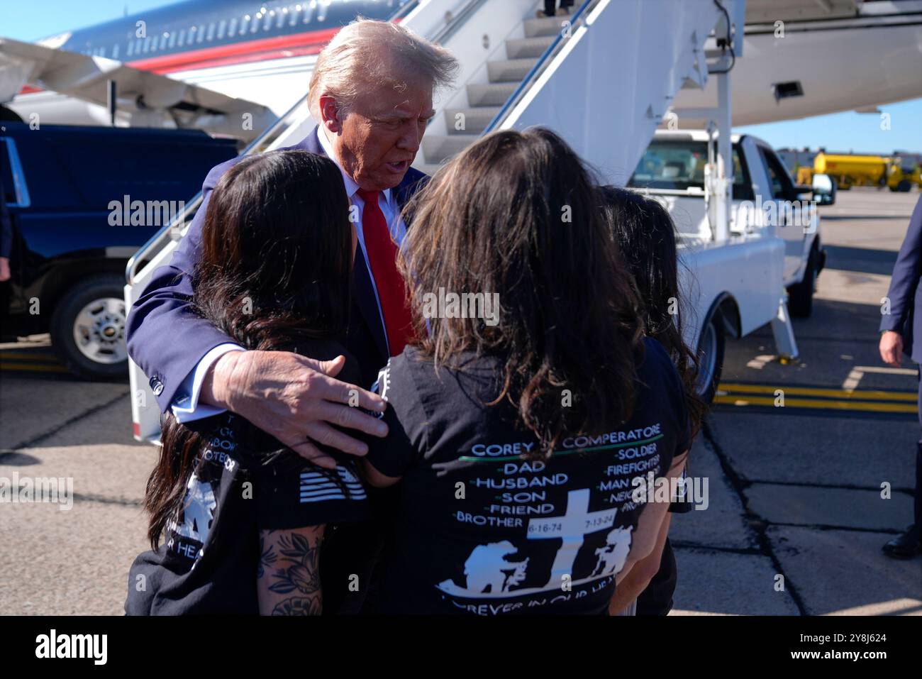 Republican presidential nominee former President Donald Trump greets ...