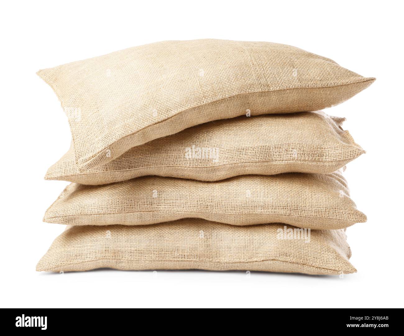 Group of burlap sacks isolated on white Stock Photo - Alamy