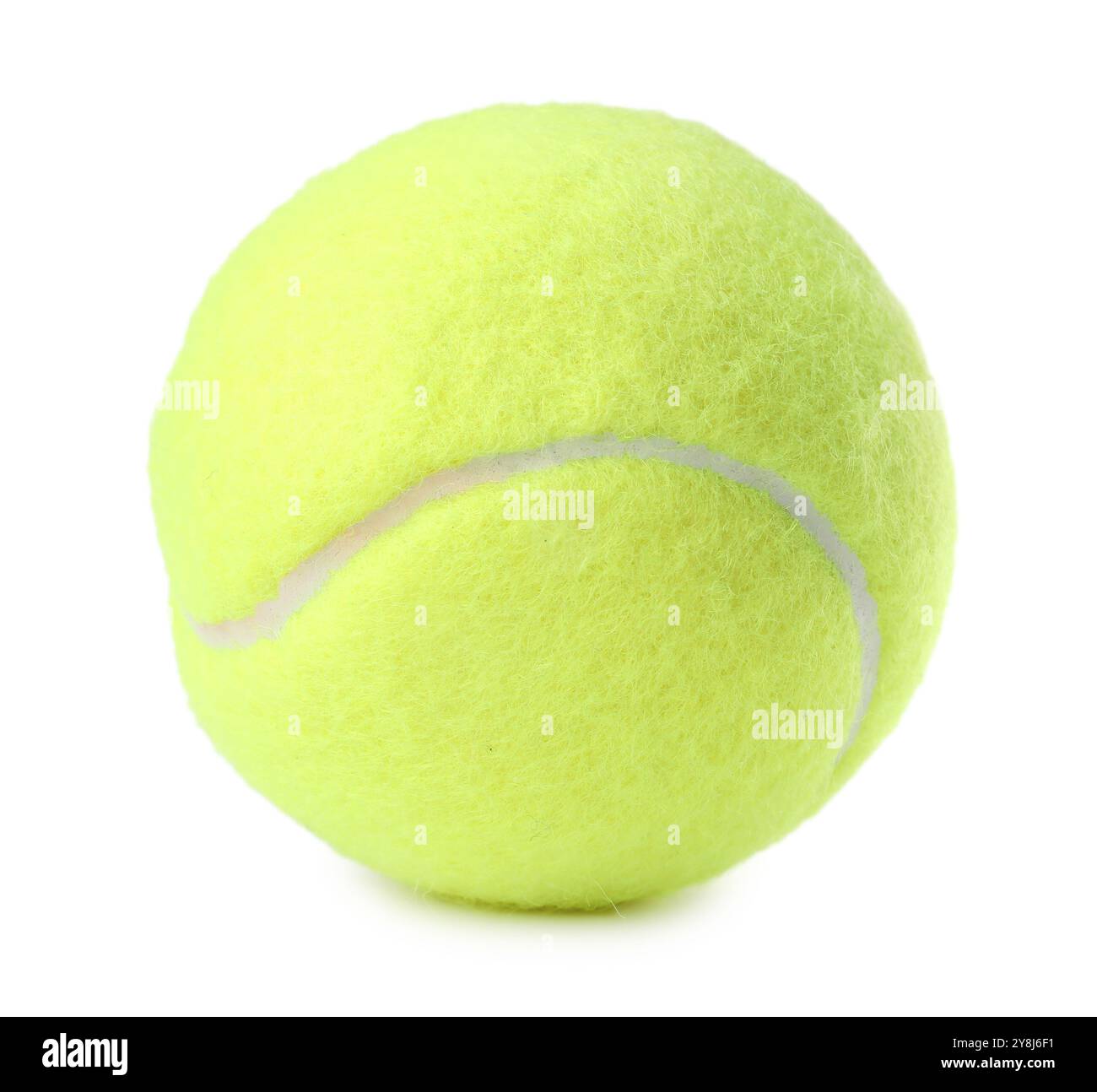 One light green tennis ball isolated on white Stock Photo - Alamy