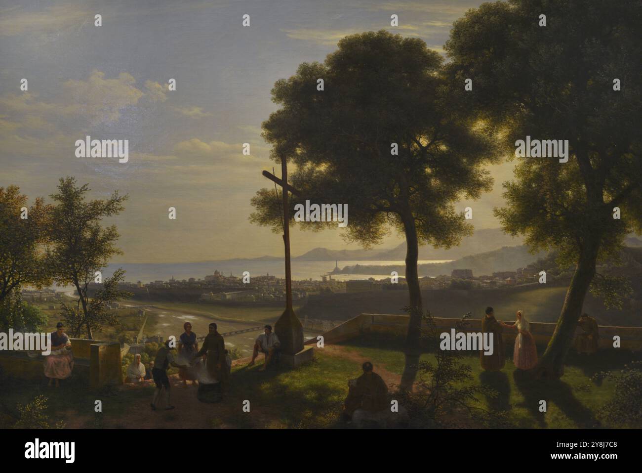 Giuseppe Bisi (1787-1869). Italian painter. View of Genoa, 1826. Oil on ...