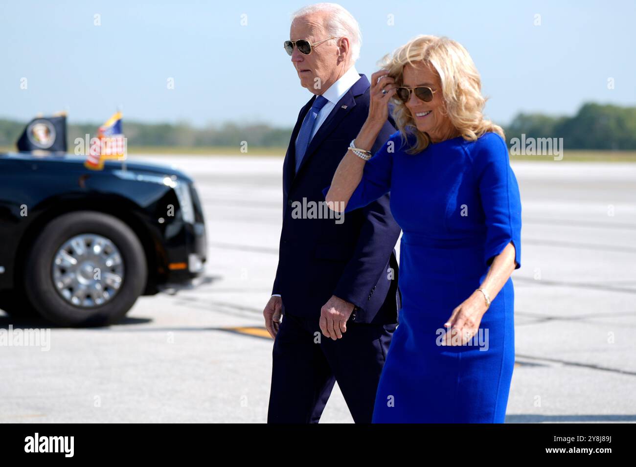 President Joe Biden and first lady Jill Biden arrive on Air Force One ...
