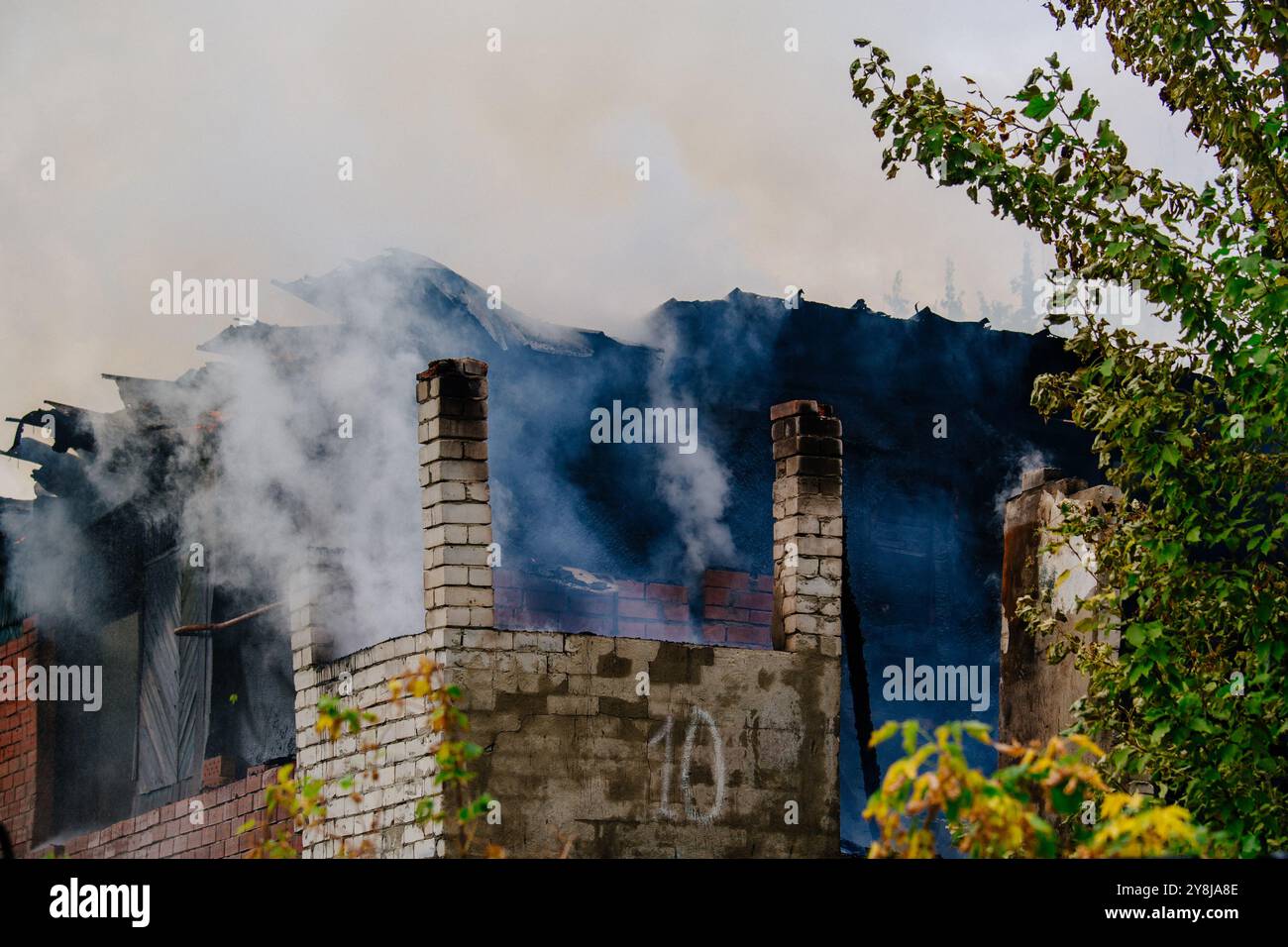 House is burning in fire Stock Photo - Alamy