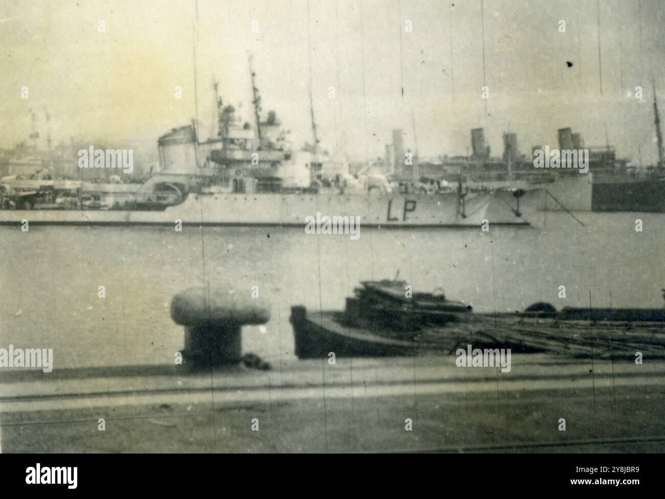 WWII WW2 - Port of Naples, Italy 1942 - italian war ship Stock Photo ...