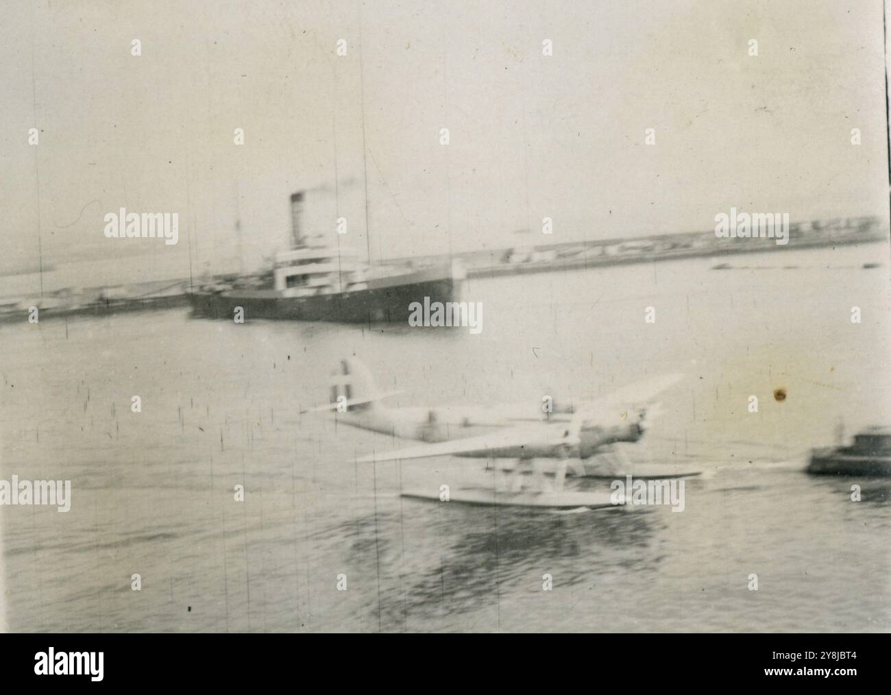 WWII WW2 - Port of Naples, Italy 1942 - italian saeplane Stock Photo ...