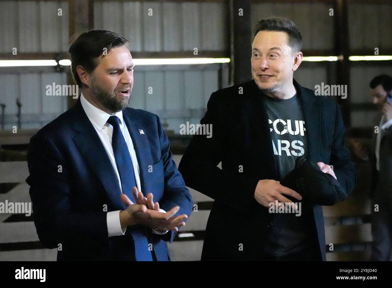 Tesla and SpaceX CEO Elon Musk, right, and Republican vice presidential ...