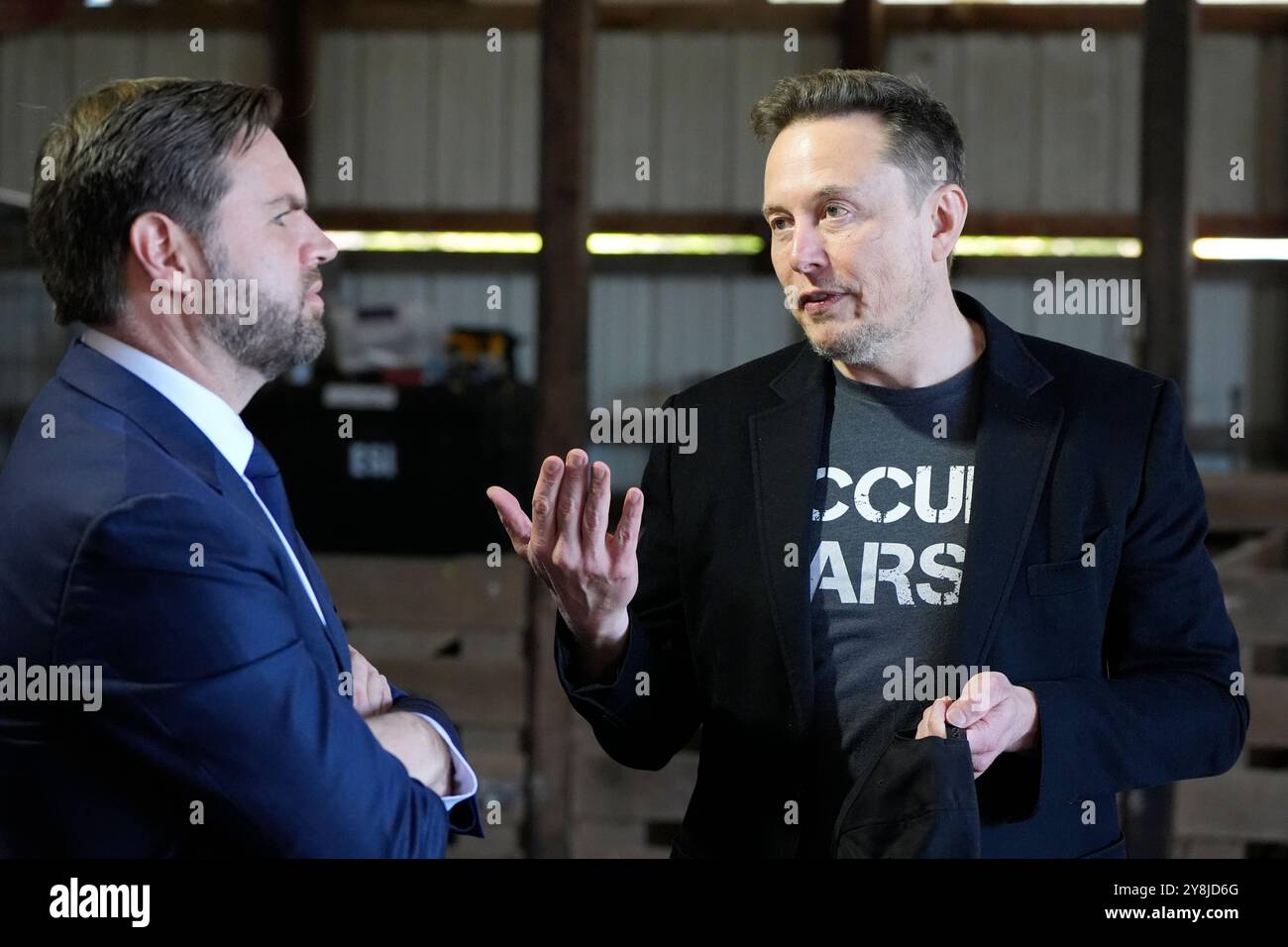 Tesla and SpaceX CEO Elon Musk, right, and Republican vice presidential ...