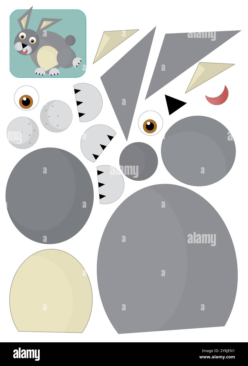 cartoon scene with character puzzle cutout educational exercise manual ...