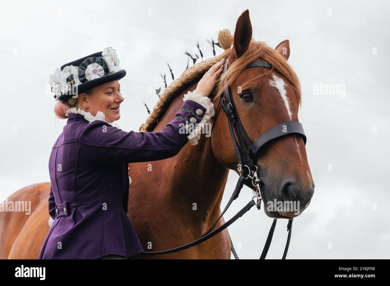 Traditional English horse riding and clothing, beautiful equestrian ...
