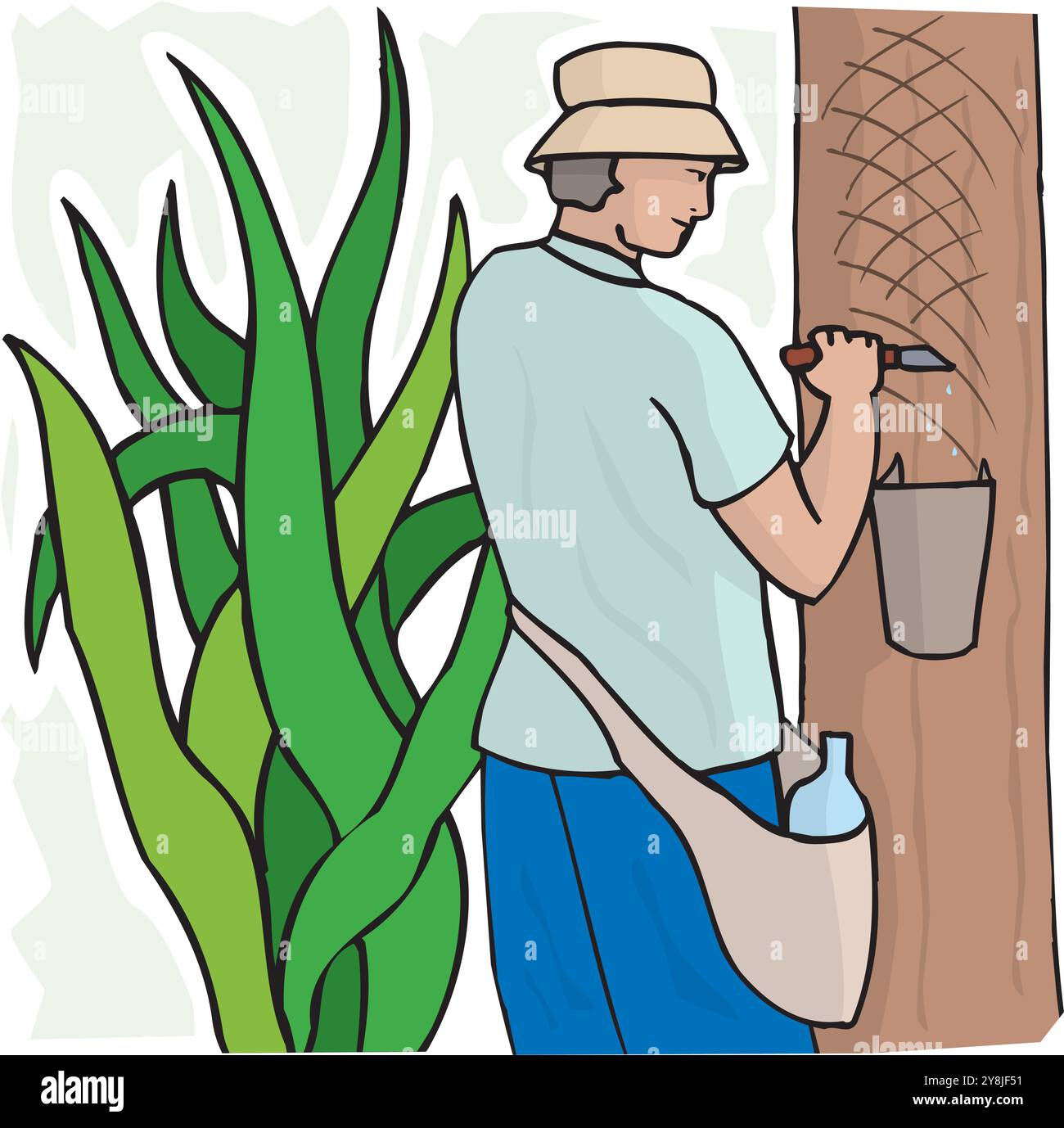 Cartoon character of farmer Plantation Worker vector design ...