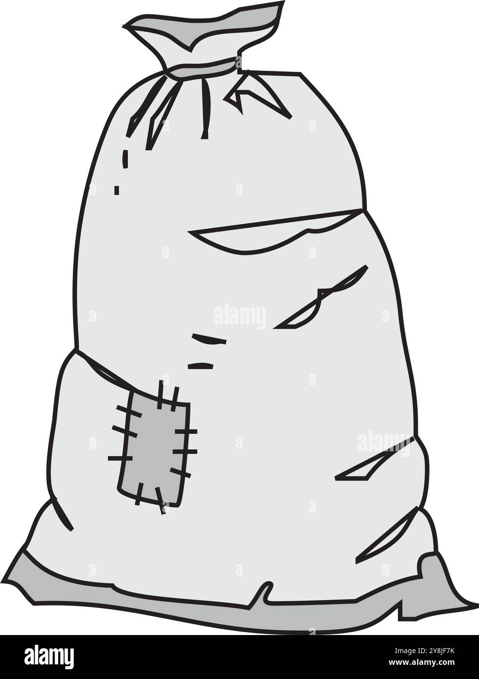 Canvas Bag. Burlap Sack isolated white background vector Illustration ...