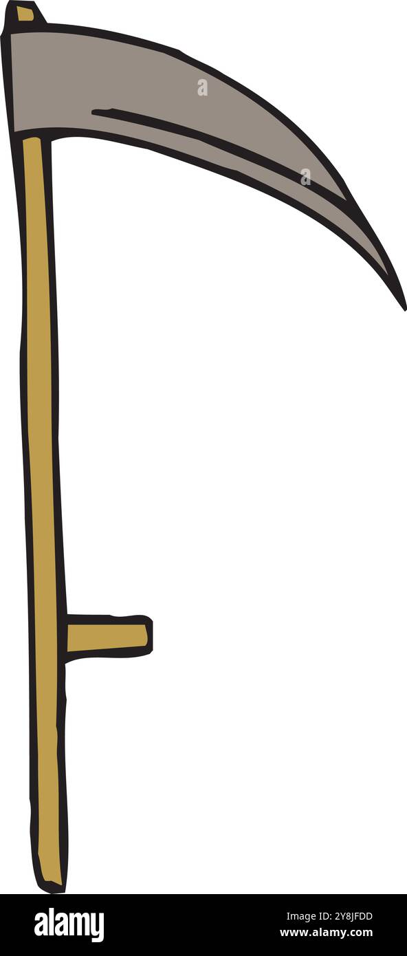 scythe agricultural hand tool for mowing grass or reaping crops color ...