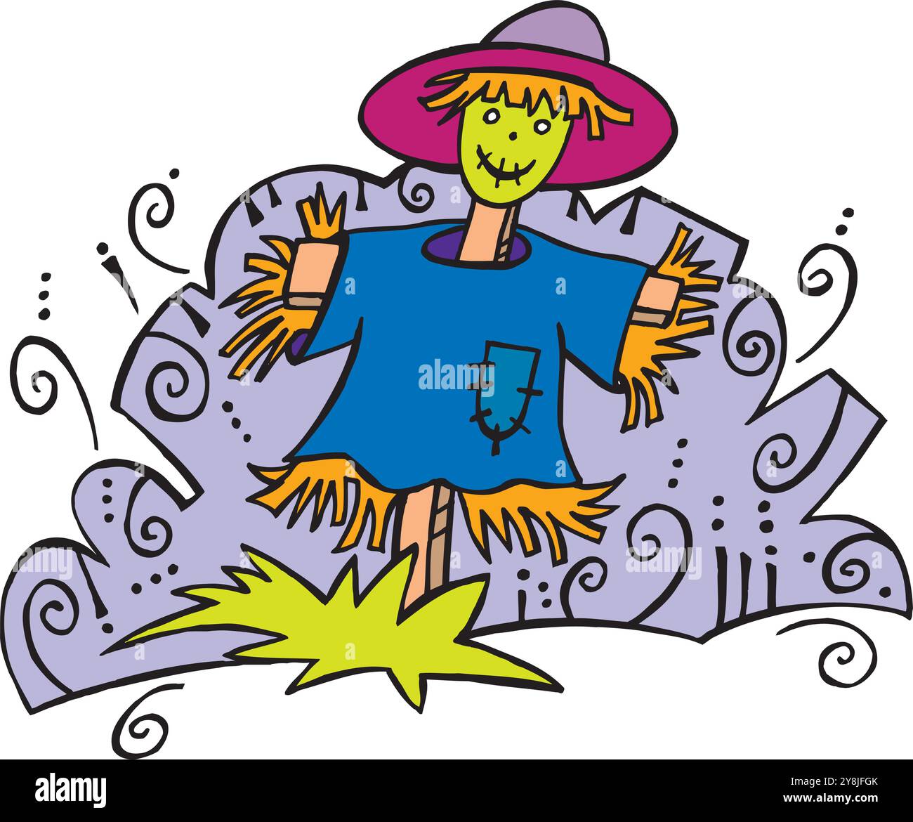 Cartoon character of Scarecrow vector design Stock Vector Image & Art ...