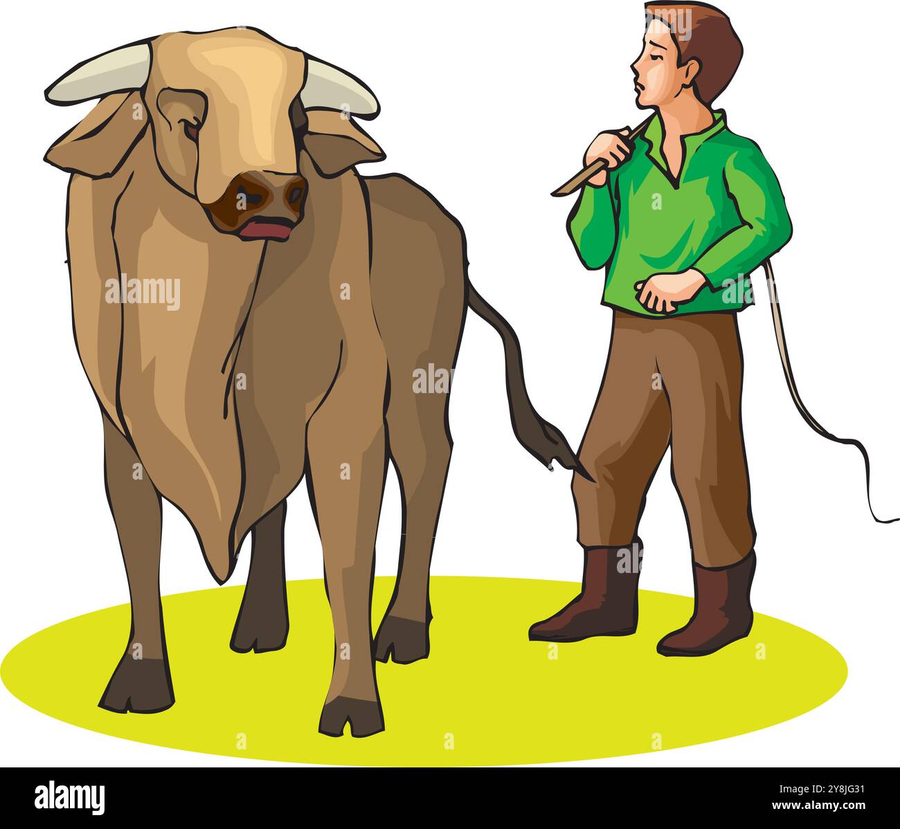 Taming bull Stock Vector Images - Alamy