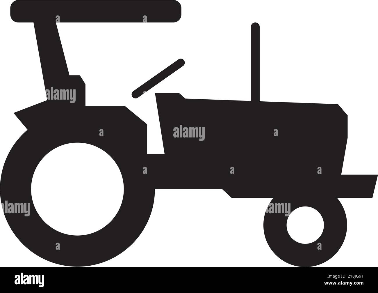 A hand drawn of a farm tractor isolated on white. Heavy agricultural ...