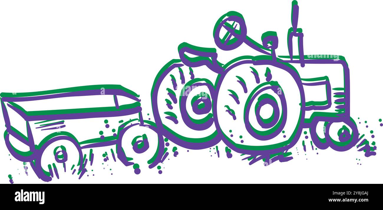 Traditional tractor farm machinery Stock Vector Images - Alamy
