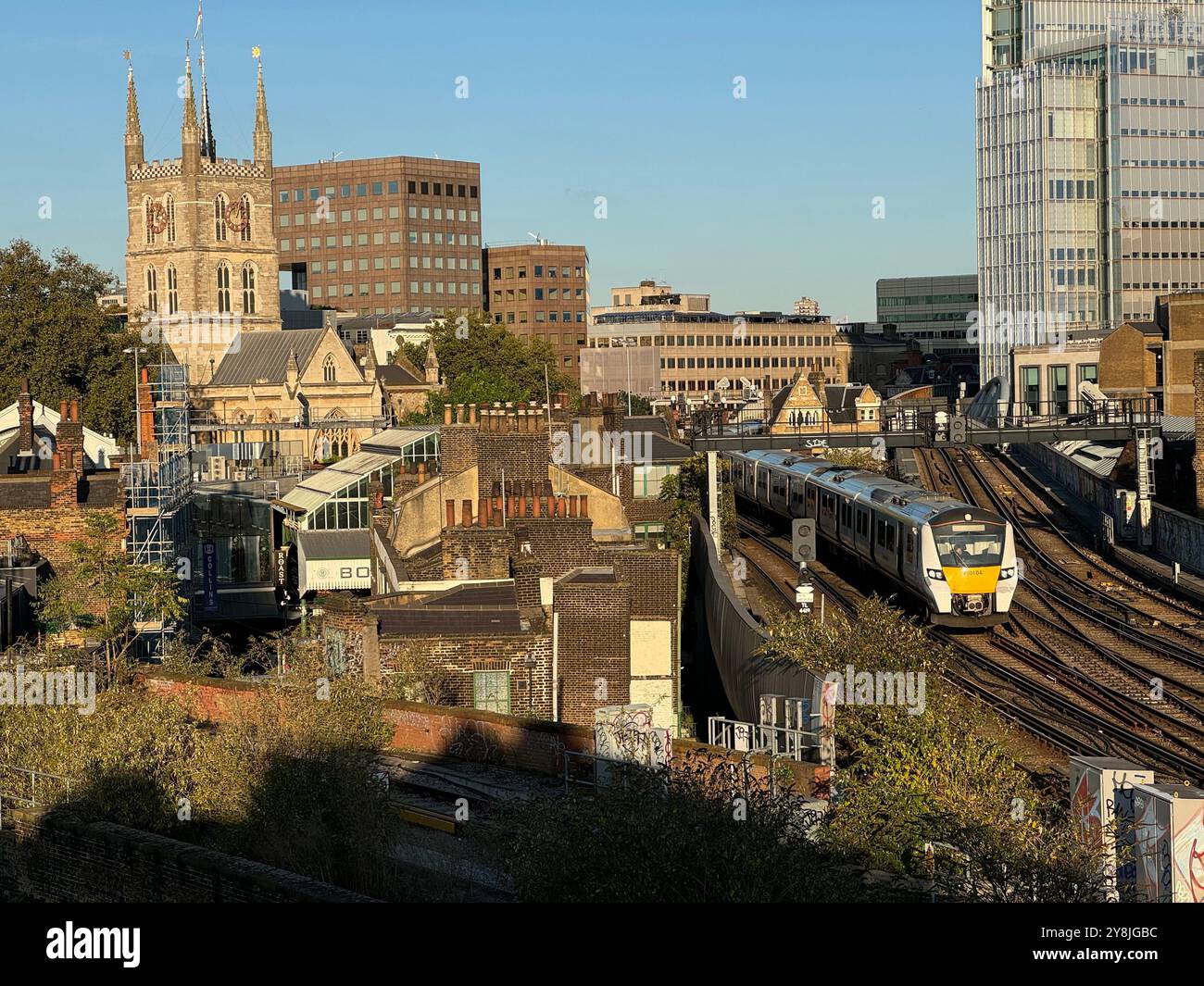 Railway lines running into London Bridge Station passed Borough Market ...