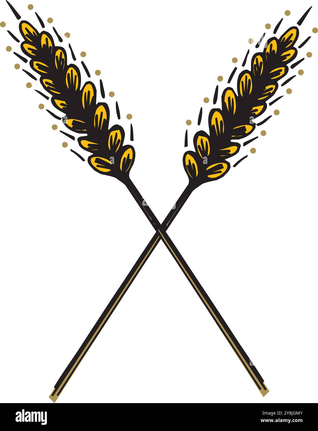 Beer ingredient realistic composition with isolated wheat plant with ...