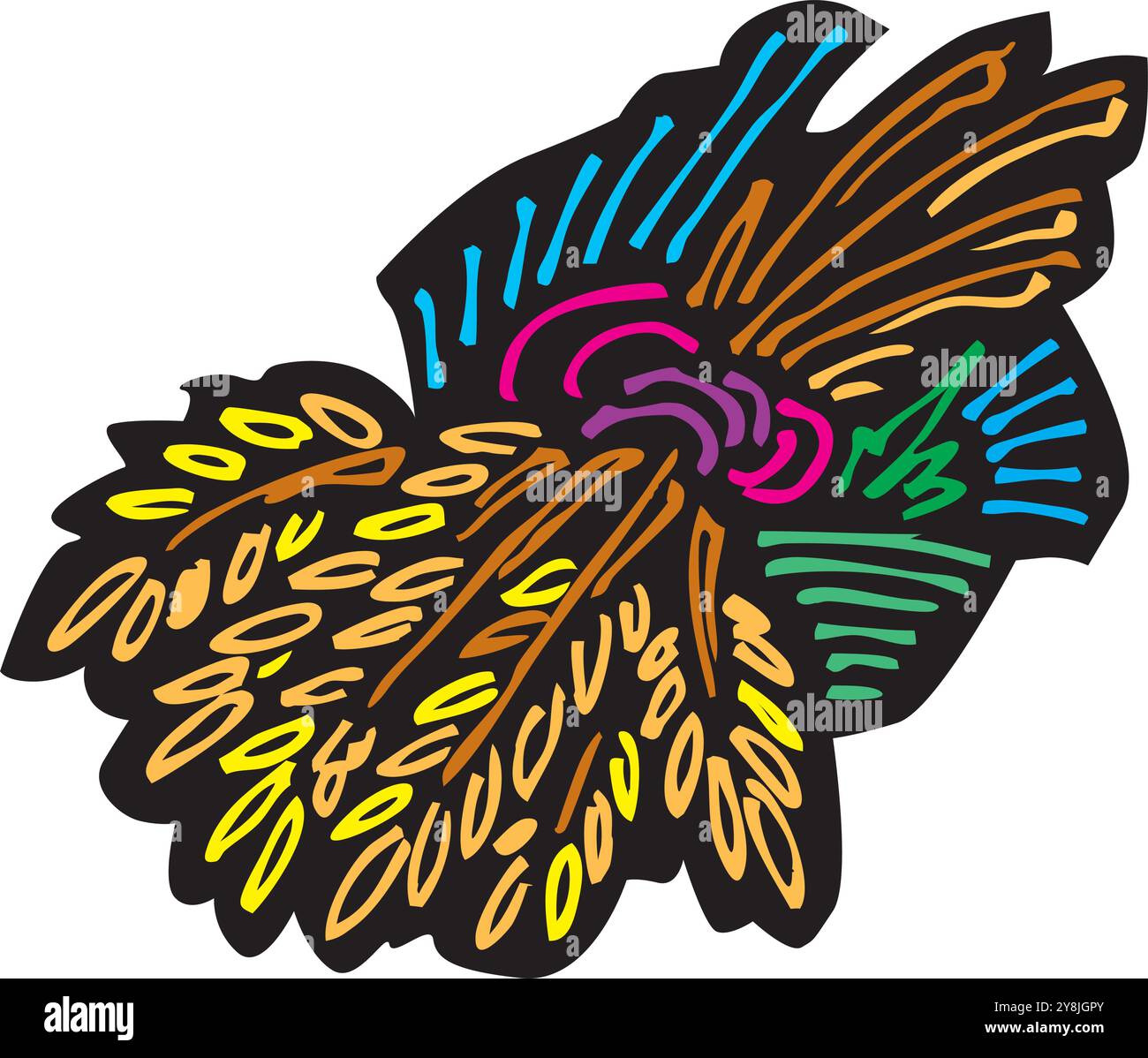 Sheaf of wheat rye sketch doodle. Hand drawn vector design illustration ...