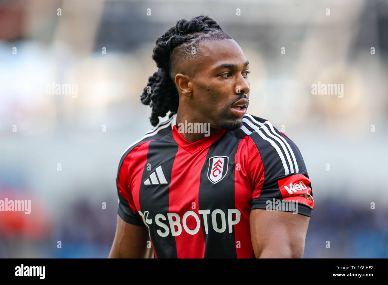 Manchester, UK. 5th Oct 2024. Fulham forward Adama Traore (11) during ...