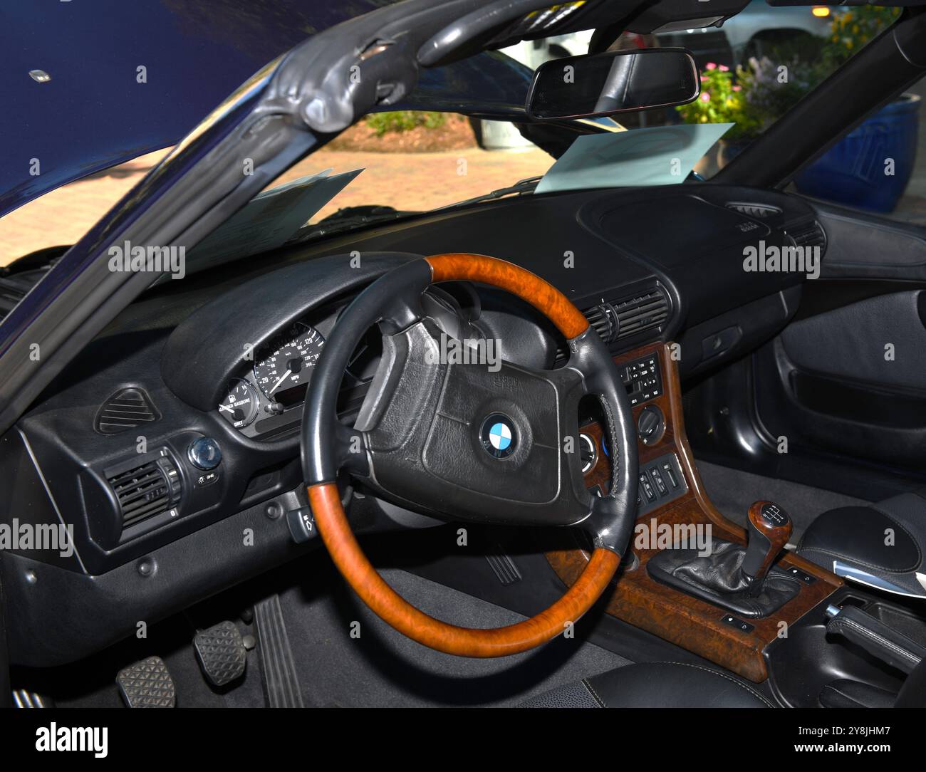 The interior of a BMW 1999 Z3 sportscar Stock Photo - Alamy