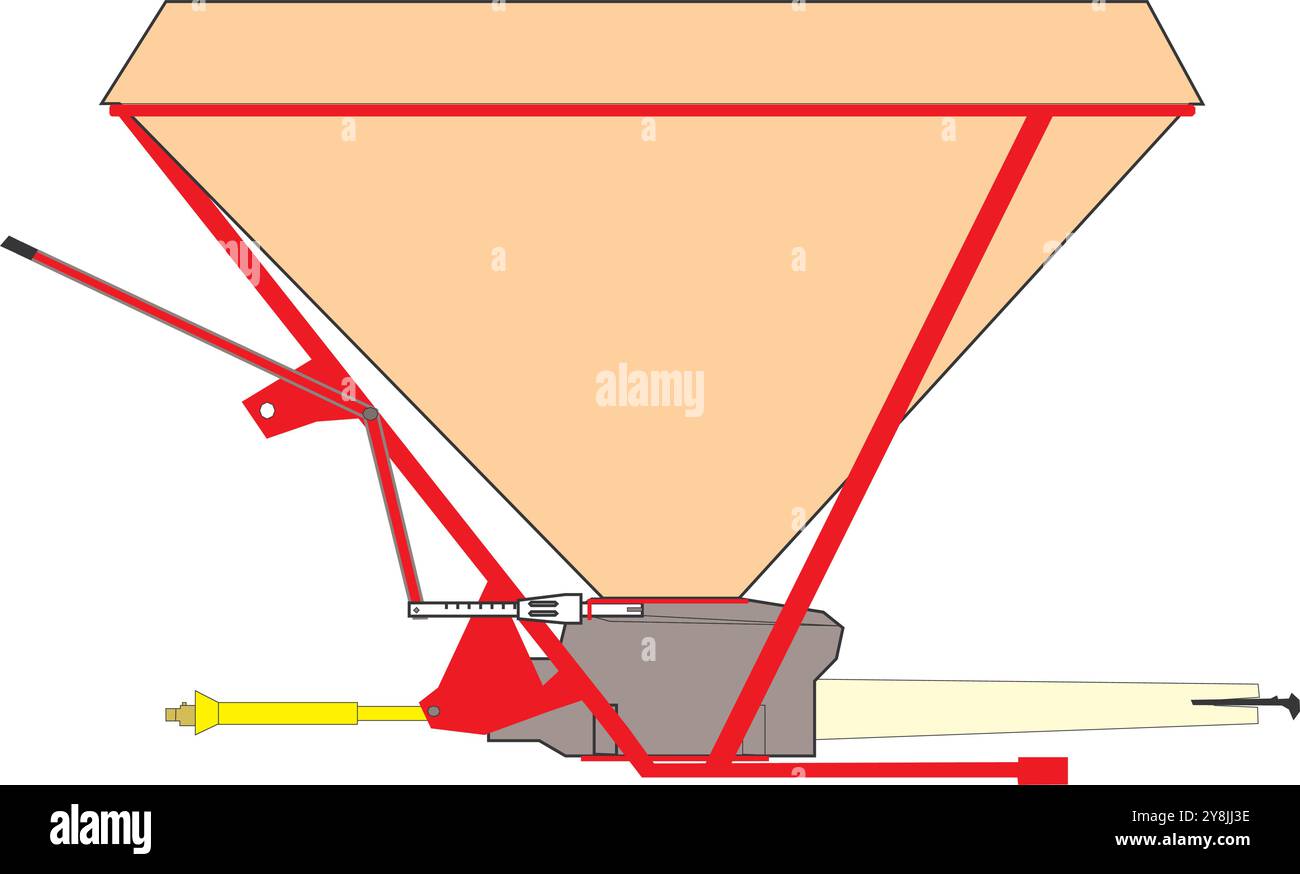 Fertilizer spreader tow behind vector cartoon illustration isolated on ...