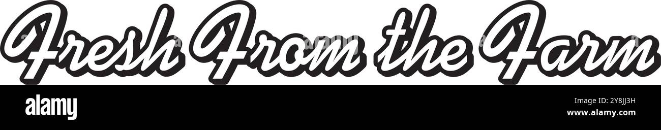 Fresh from the Farm Vector brush lettering typography on a white ...