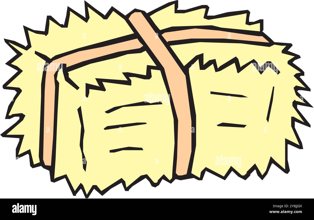 Dry haystacks on white background cartoon icon vector illustration ...