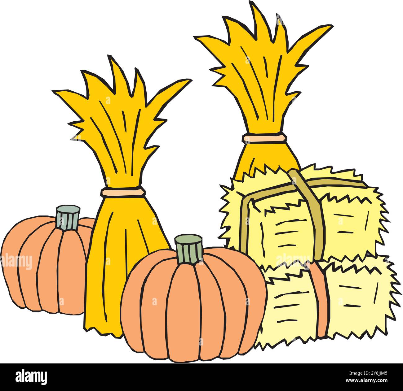 Dry haystacks on white background cartoon icon vector illustration ...