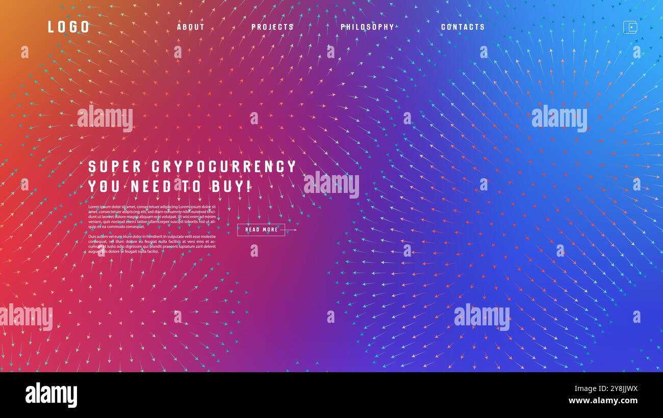 Landing page abstract design with vector field forces matris. Colorful ...