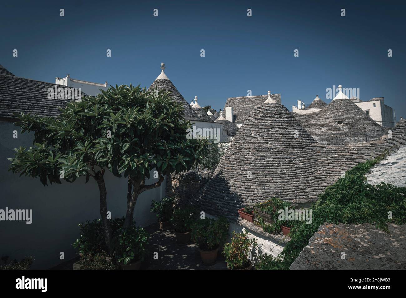 The typical Trulli of Alberobello. Medieval white stone houses created ...