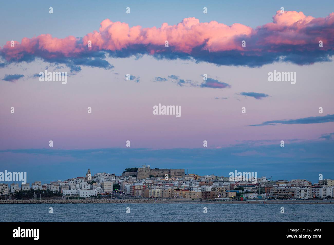 Vieste, in Puglia, at the sunset Stock Photo - Alamy