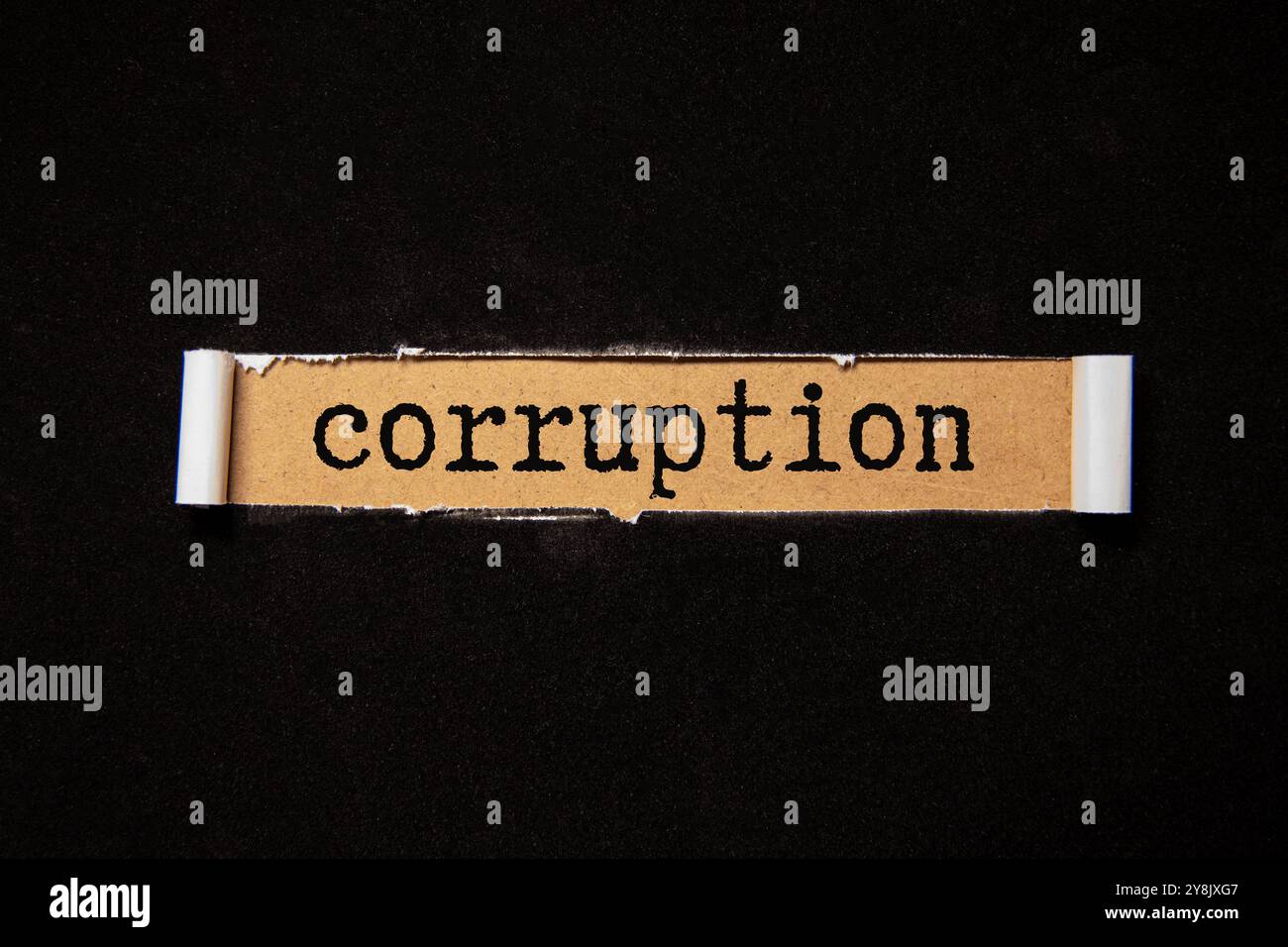 Corruption word letters text handwritten calligraphy design on white ...