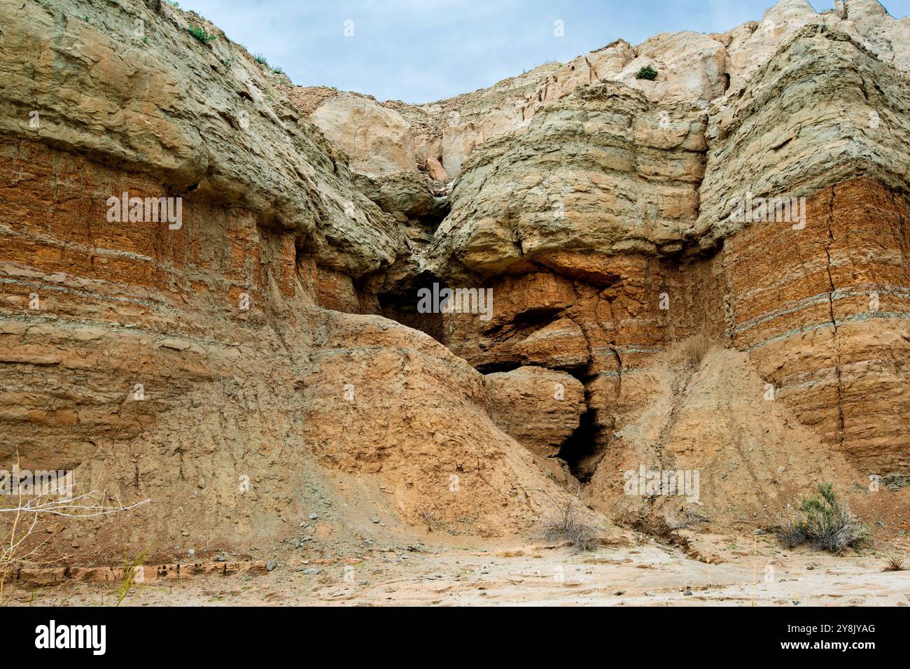 Painted Canyon, Mecca Hills Wilderness. Pink, red, gray, brown and ...