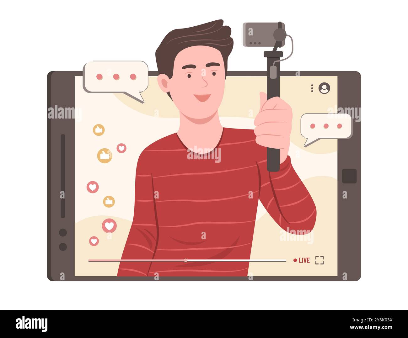 Content Creator Man Shooting Video for Digital Content on Social Media ...