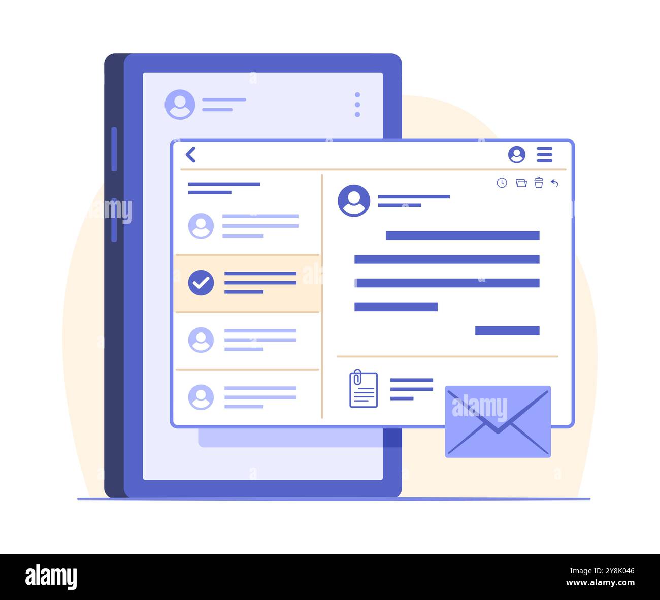Smartphone Screen with Email Notification Application for Wireless ...