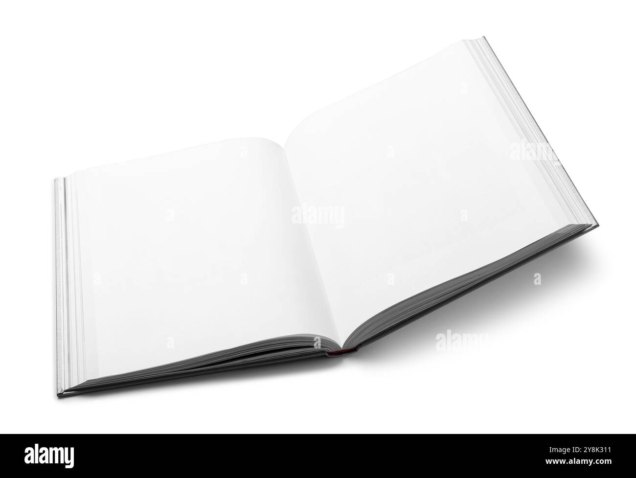 Open book with hard cover on white background Stock Photo - Alamy