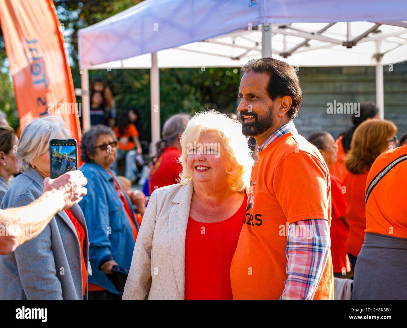 Surrey Mayor Brenda Joy Locke poses with an organizer at the National ...